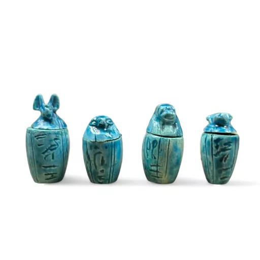 Mini Blue Egyptian Canopic Jar Set | Starbeck Education