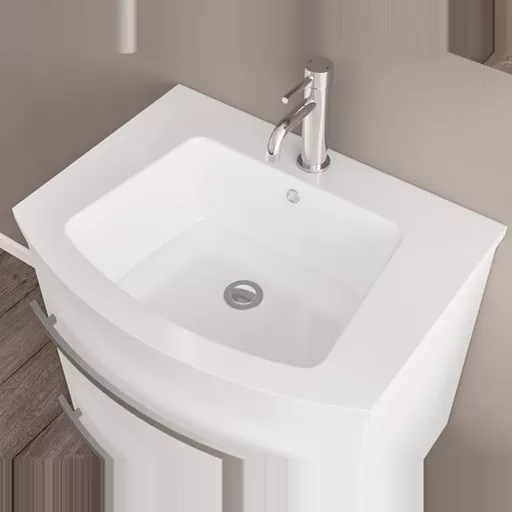 Centa 60cm Curved Ceramic Basin - White
