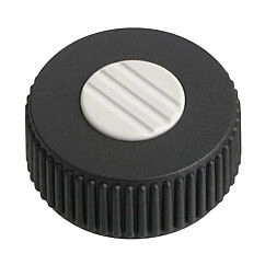 Knurled Knob. M12 Steel Thread. 63mm Grip Diameter. Grey Cap.