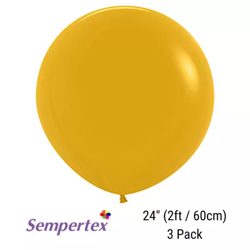 Sempertex Mustard 24" (2ft) Latex Balloons 3pk