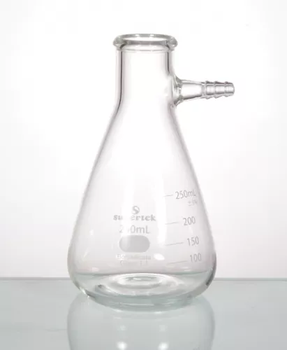 Filter flask with glass side hose connection 250ml Heavy Wall