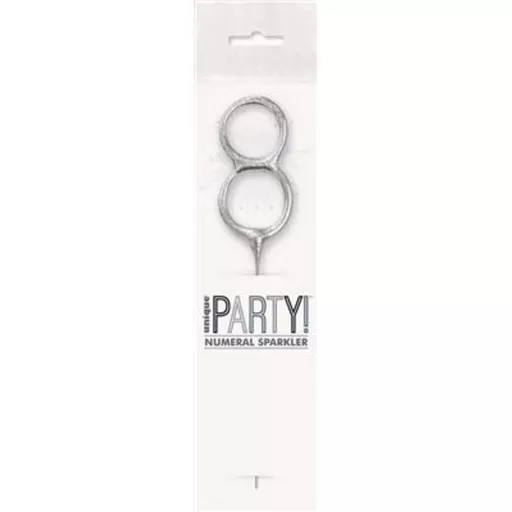 Sparkler 7" Number 8 Silver