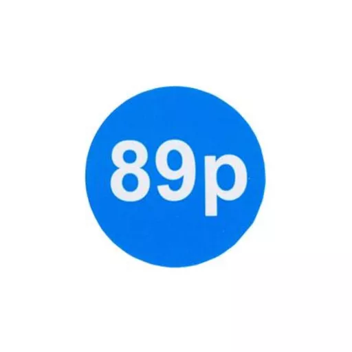 1000 Blue Price Labels 25mm Round 89p