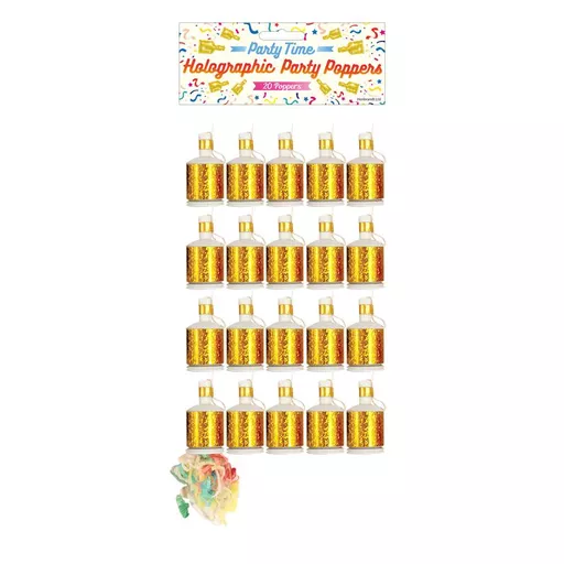 Gold Party Poppers 20pk