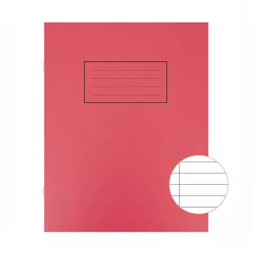 SILVINE 9x7 EXERCISE BOOK FEINT AND MARGIN PK 40 RED