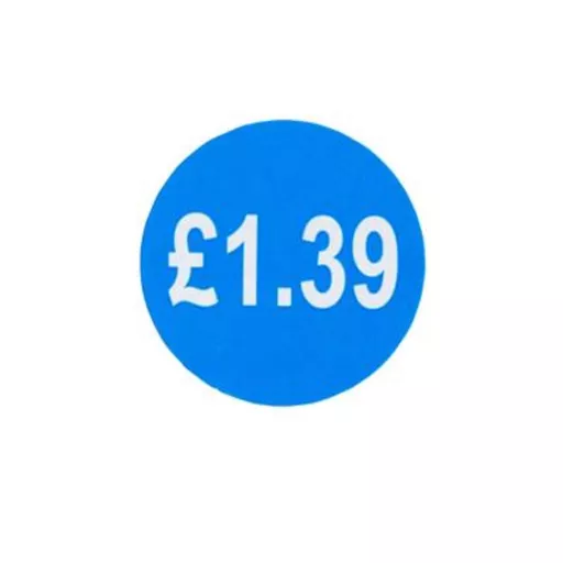 1000 Blue Price Labels 25mm Round £1.39