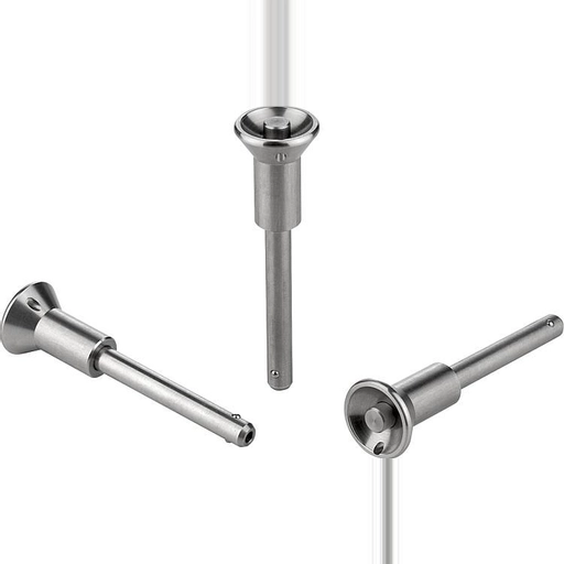 Ball Lock Pin With Mushroom Grip. 5mm Pin Diameter. 20mm Clamping ...