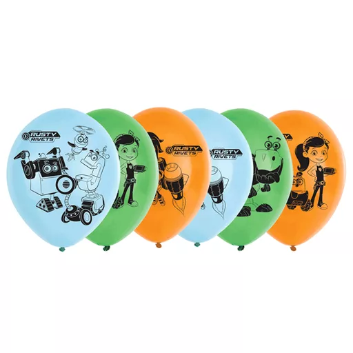 Rusty Rivets Latex Party Balloons 6pk