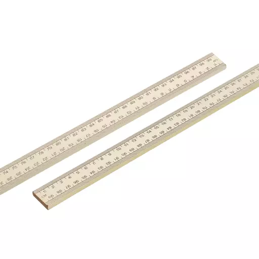 1 Metre Wooden Ruler Vertical reading cm both sides