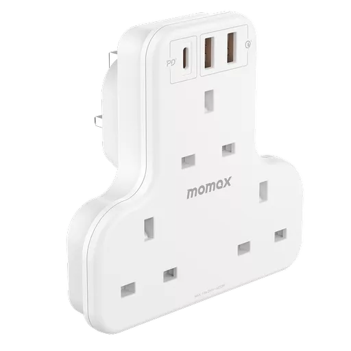 MOMAX - OnePlug - 3-Outlet Extension Plug Socket T-Shaped Power Strip ...