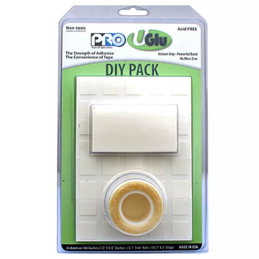 UGLU Pack (160 Dashes, 1" x 60" Roll, 1" x 3" Strips)