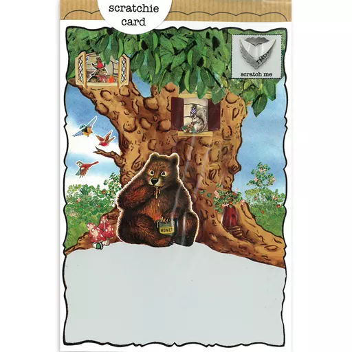Treehouse Bear Birthday Scratchie Card | Turnaround Gifts