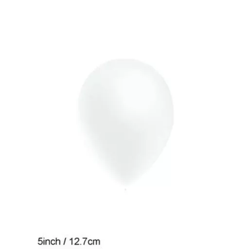 100 Latex Balloons 5" Decotex Pro Metallic White