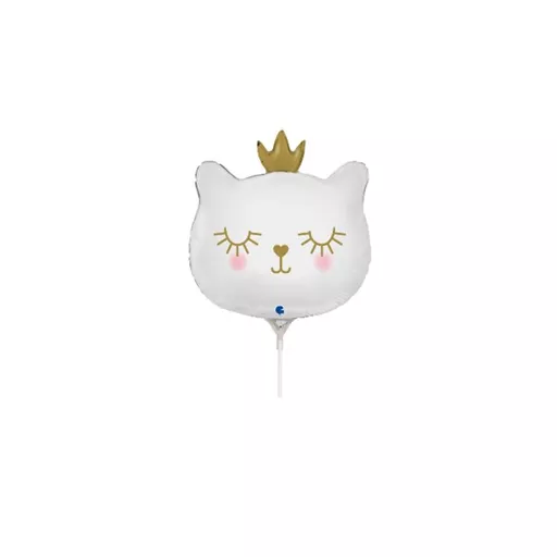 White Cat Princess 14" Minishape Foil Balloon