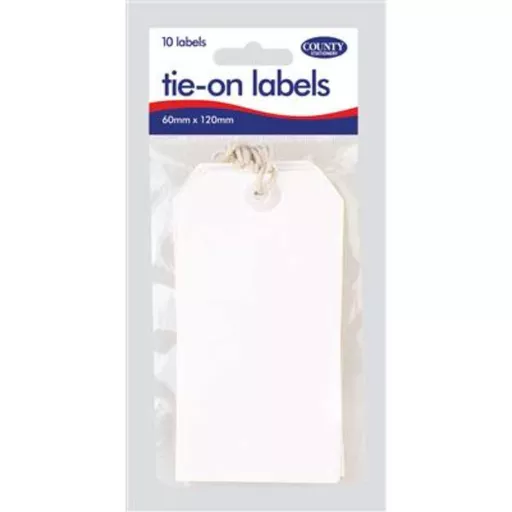 Tie On Labels 6 x 11cm White