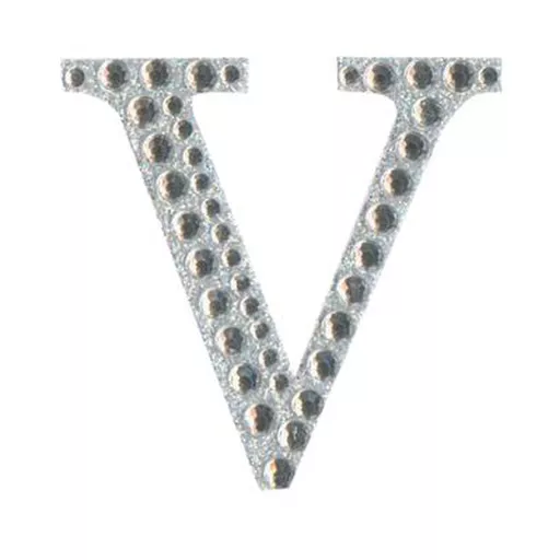 Eleganza Diamante Craft Letter Sticker 5cm Letter V