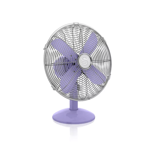 12" Retro Purple Desk Fan