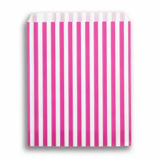 Dempson 1000 Pack Paper Bags Pink Candy Stripe 5x7"