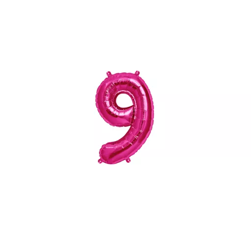 Magenta 16" Foil Balloon Number Nine