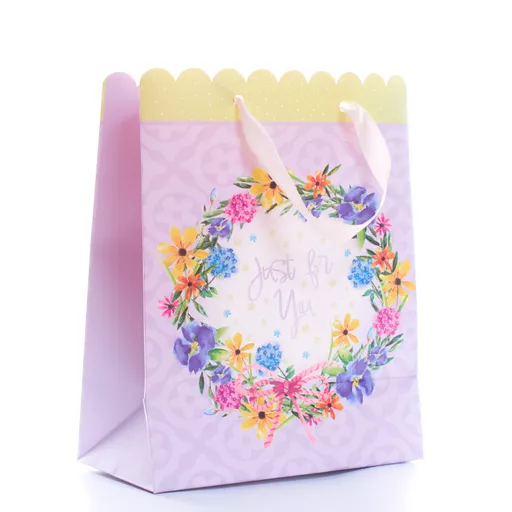 Tiger Feet 6 Pack Gift Bag Text & Floral Large