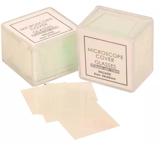 Microscope cover glass, 18x18mm