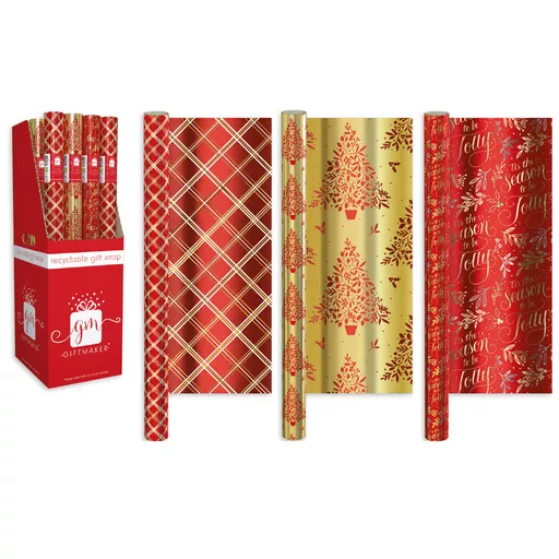 IG Design Group 50 Pack Rollwrap Christmas Traditional