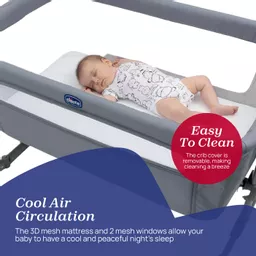 Chicco Next2Me Essential Bedside Crib in Stone | Cribs | Chicco