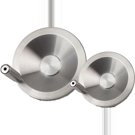 Disc Handwheel. Stainless Steel. Revolving Grip. 76.2mm Overall Diameter.