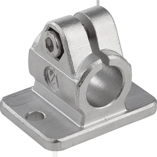 Tube Clamp With Flange. To Suit 20mm Round Tube. Stainless Steel.
