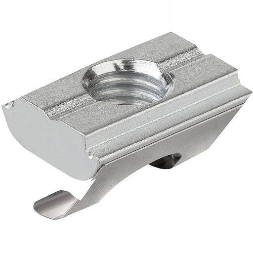Slot Nut With Spring. For Aluminium Profile. M8 Thread. 10mm Slot Width.