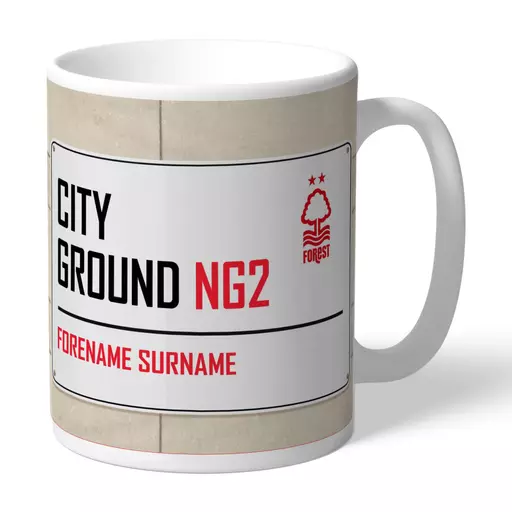 Personalised Nottingham Forest FC Street Sign Mug | Officially Licensed