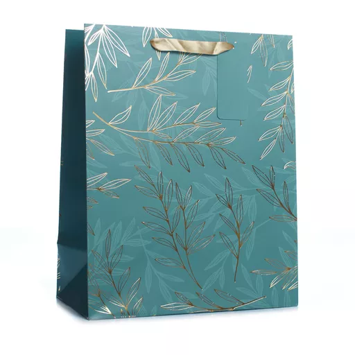 Tiger Feet 6 Pack Gift Bag Green & Gold Fern Medium