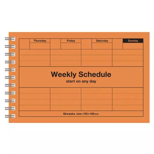 Weekly Schedule Undated - Orange | Turnaround Gifts