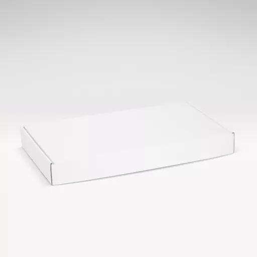 White kraft corrugated cardboard ecommerce box letter size