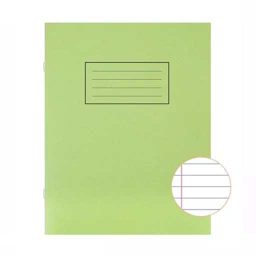 SILVINE 9x7 EXERCISE BOOK FEINT AND MARGIN PK 40 GREEN