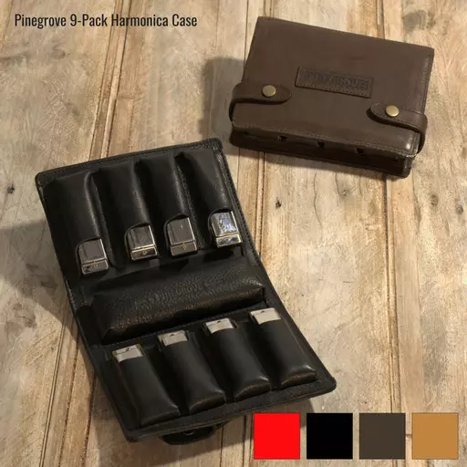 Nine-Pack Blues Harmonica Case by Pinegrove Leather
