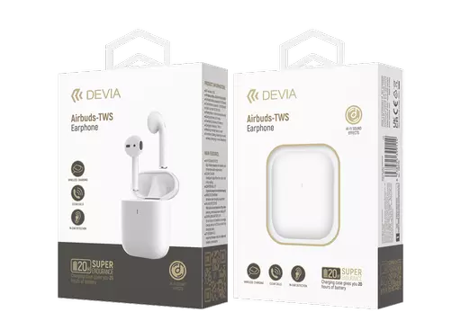 Devia - Airbuds - True Wireless Earbuds & Charging Case - White
