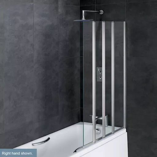 Volente 6mm 1400 x 1000mm Left Hand (LH) Bath Screen with 1 Fixed and 3 ...