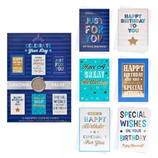 72pk (6x12) 12Pk Text Cards C50 Birthday