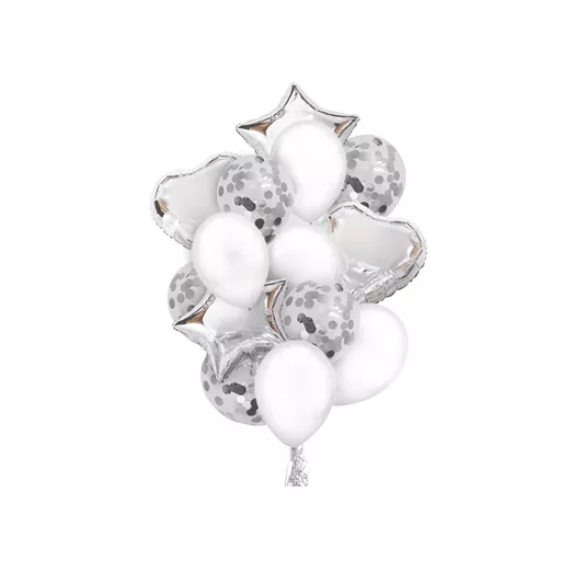 Silver Balloon Bouquet Kit 14pc