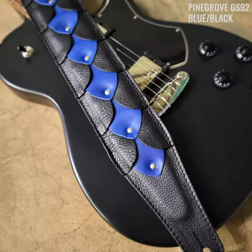 GS92 Dragon Skin Leather Guitar Strap - multicoloured