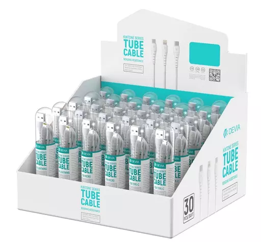 Devia - 30 Cables Set - 1m 2.1A - 10x Lightning, 10x USB-C, & 10x ...