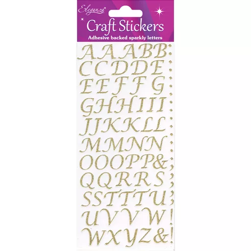 Eleganza Gold Stylised Letters Craft Stickers