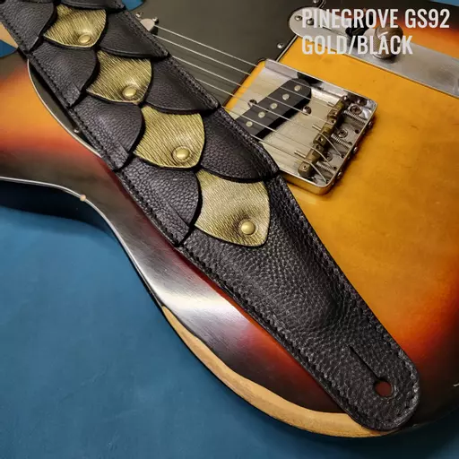 GS92 Dragon Skin Leather Guitar Strap - multicoloured