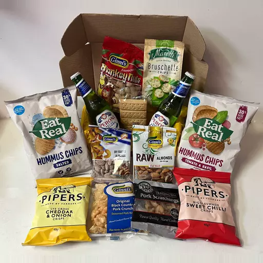 Peroni Beer Bottle and Snacks Hamper-Personalised Xmas Card