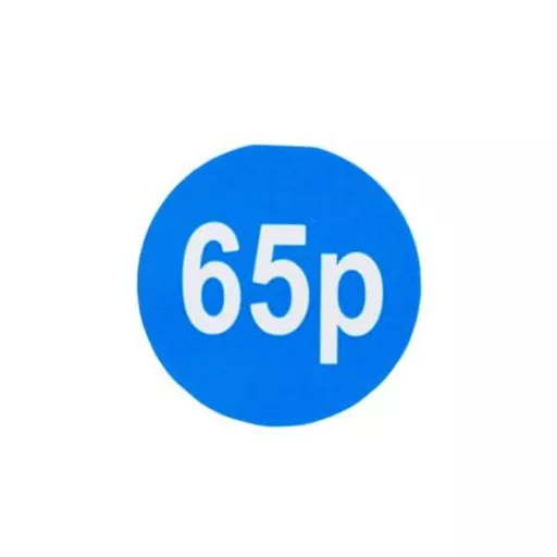 1000 Blue Price Labels 25mm Round 65p