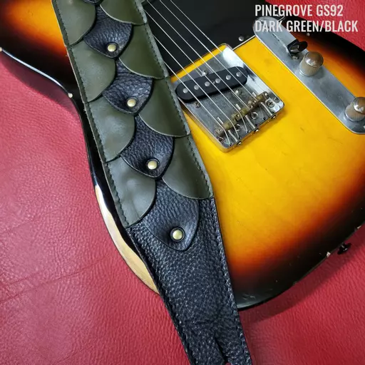 GS92 Dragon Skin Leather Guitar Strap - multicoloured