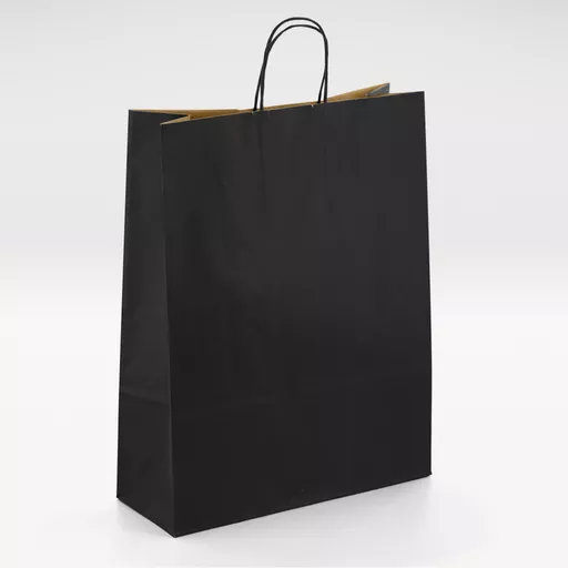 Natural kraft black twist handles bag
