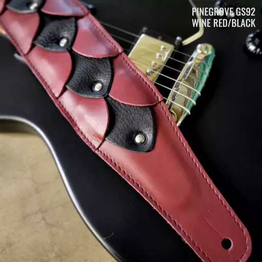 GS92 Dragon Skin Leather Guitar Strap - multicoloured