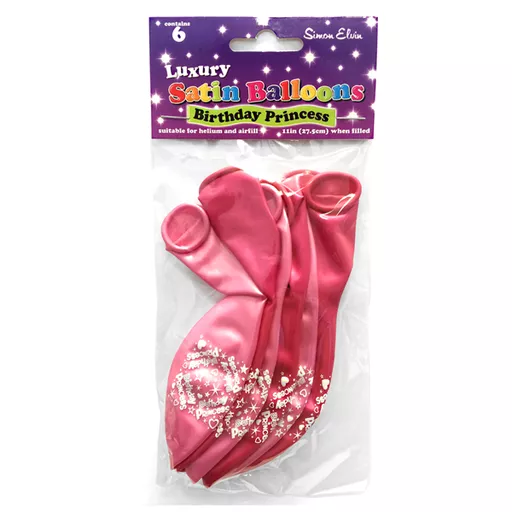 6 x PCK-6pk 10" Luxury Satin Latex Balloons Birthday Open